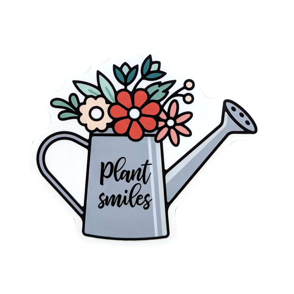 Plant Smiles Watering Can Sticker – Rhinoceros Accessories