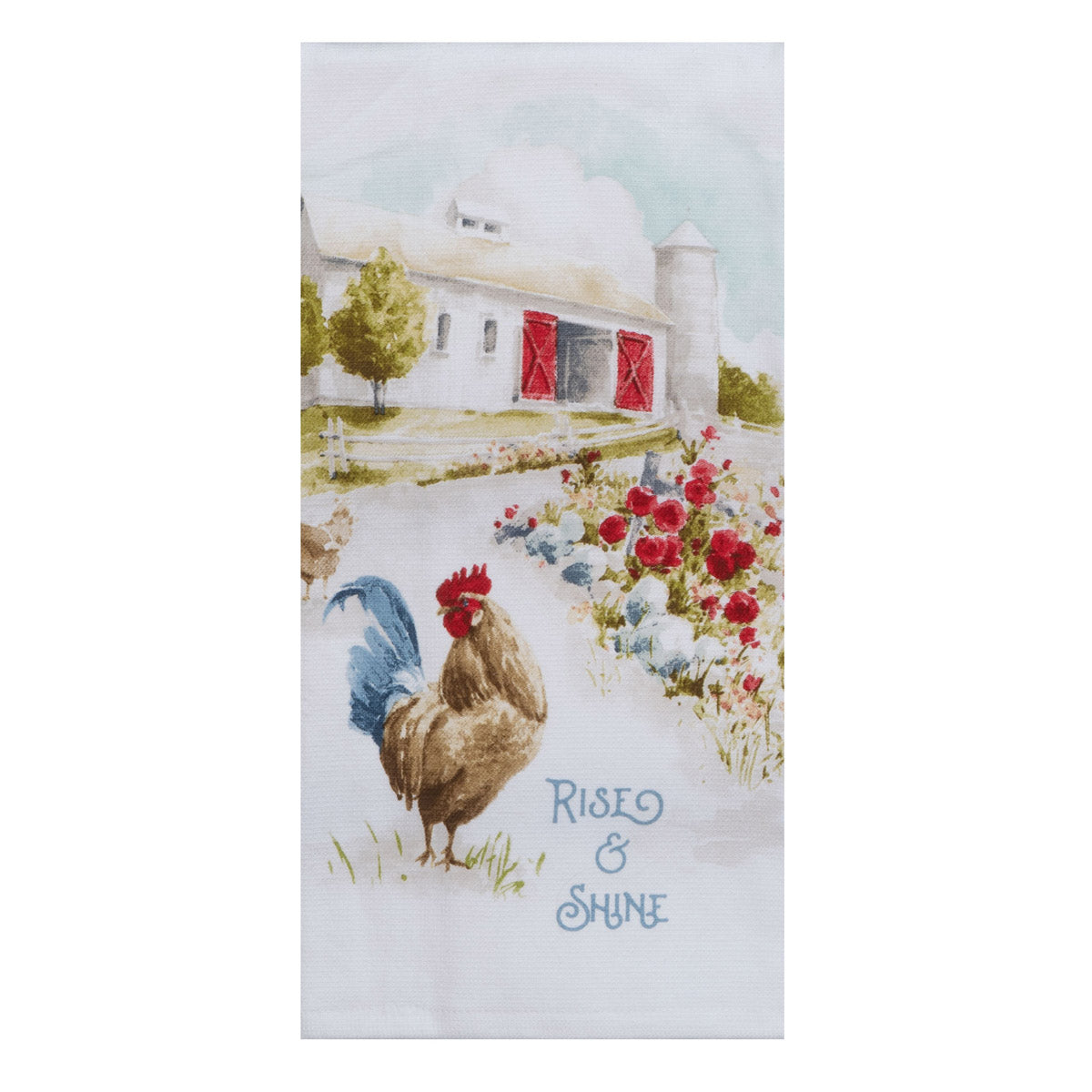 Countryside Rooster Farm Scene Dual Purpose Terry Towel – Rhinoceros ...