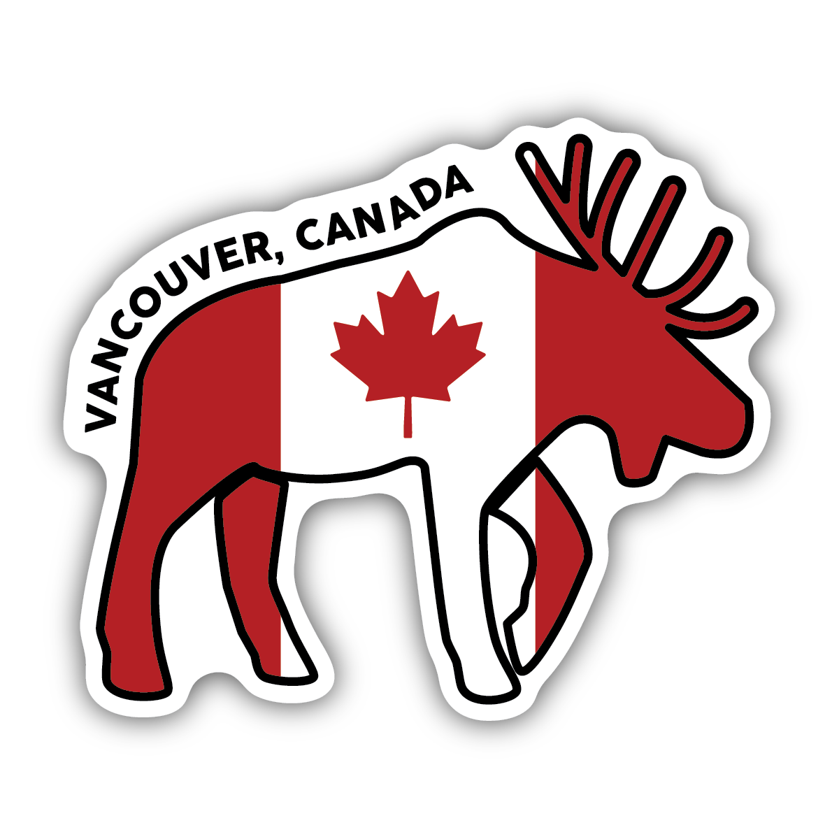 Moose Maple Leaf Souvenir Sticker – Rhinoceros Accessories