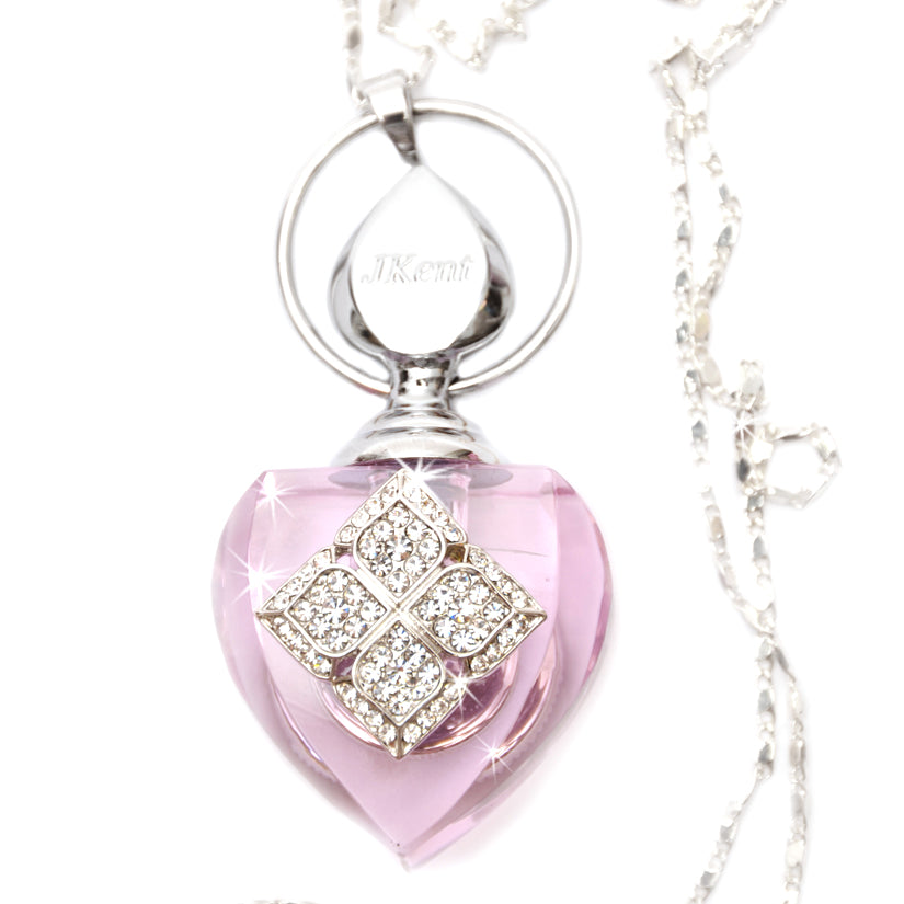 Pink Crystal Triangle Perfume Bottle Pendant & Brooch – Rhinoceros ...